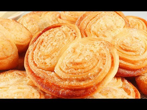 Печенье Сахарные Ушки Слоеное и Хрустящее Очень Вкусно! - YouTube