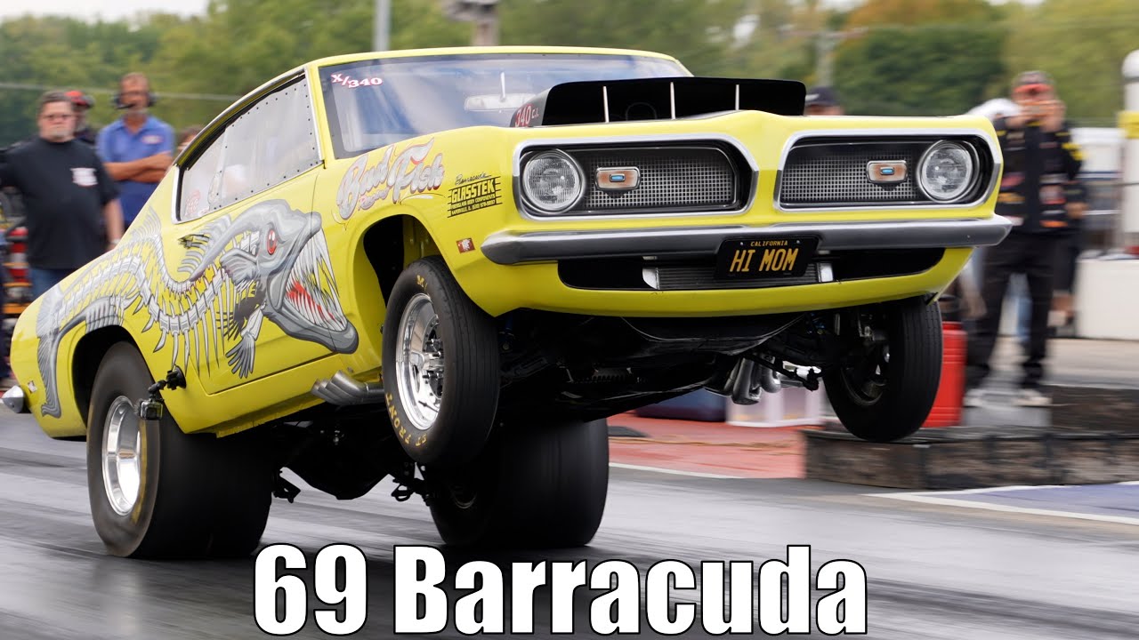 1967 Plymouth "Bad Fish" Barracuda Does Epic Wheelstands at Byron ...