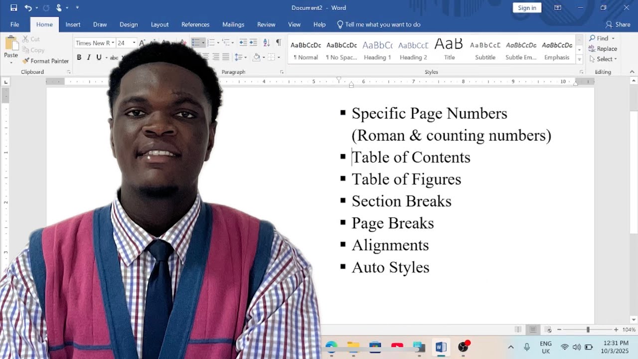 Page Numbering | Table of Contents | Auto Styles | Full Tutorial for ...