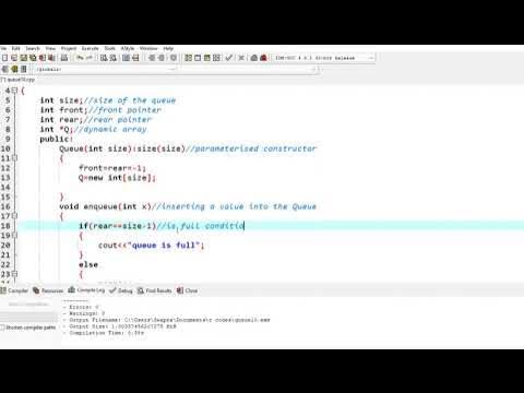 Queue using Dynamic array -CPP - YouTube