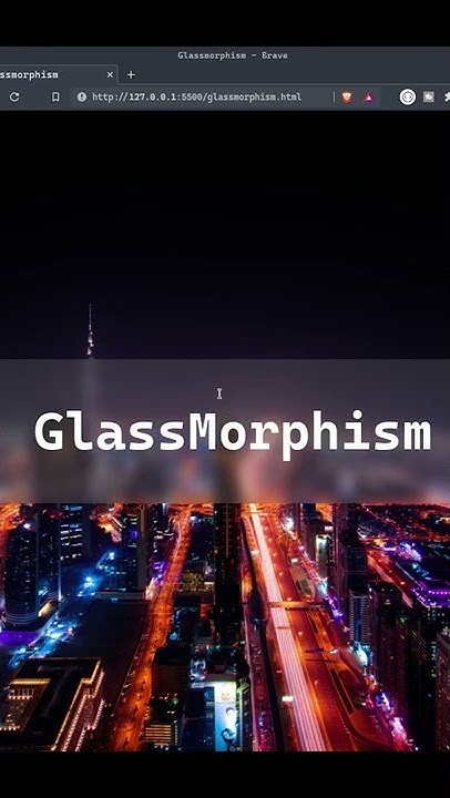 How to make Glassmorphism effects using HTML and CSS | Tutorial for beginners. - YouTube