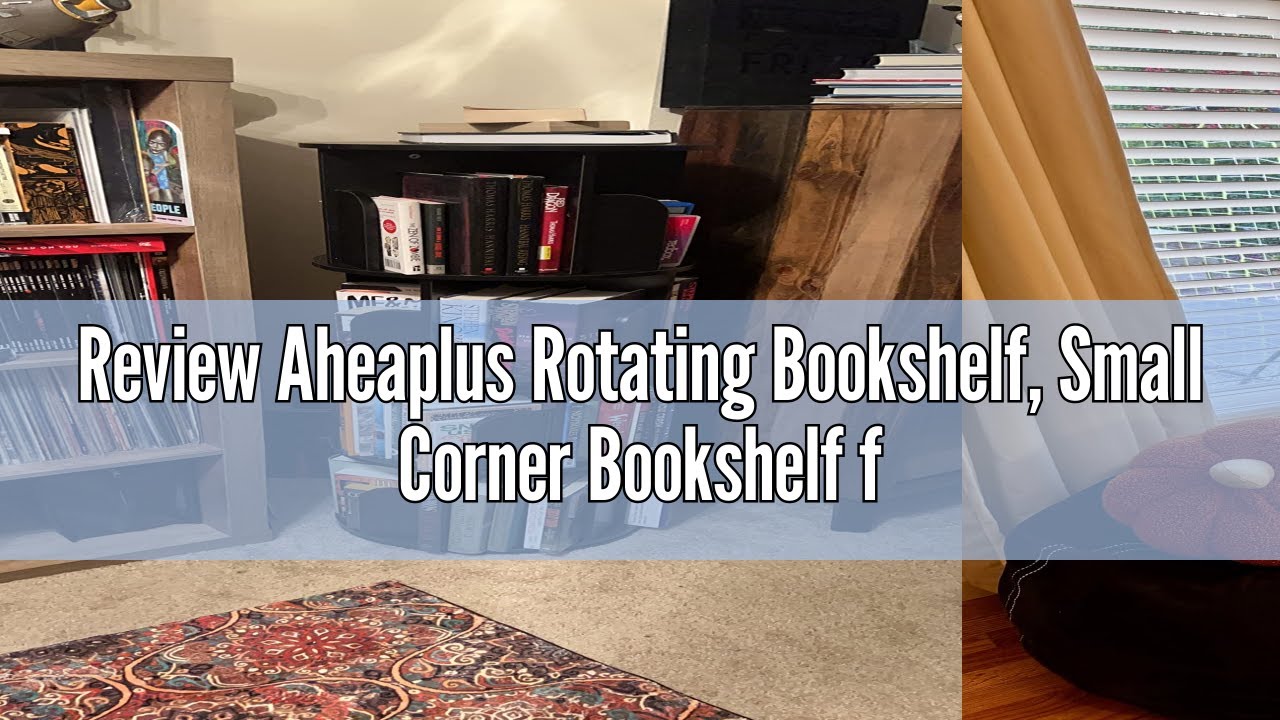 Review Aheaplus Rotating Bookshelf, Small Corner Bookshelf for Small ...