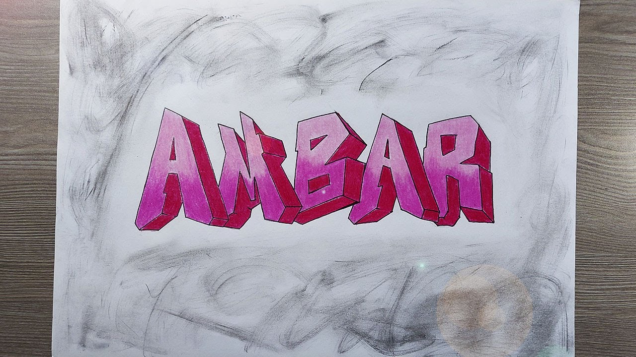 Nombre AMBAR | Dibujos a lápiz - YouTube