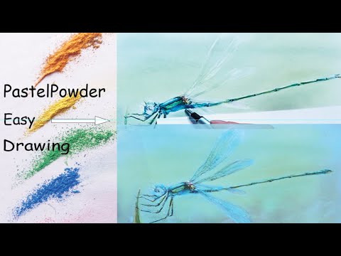 How to Draw a Dragonfly/Transparent Wings with coloured pencil/Pastel ...