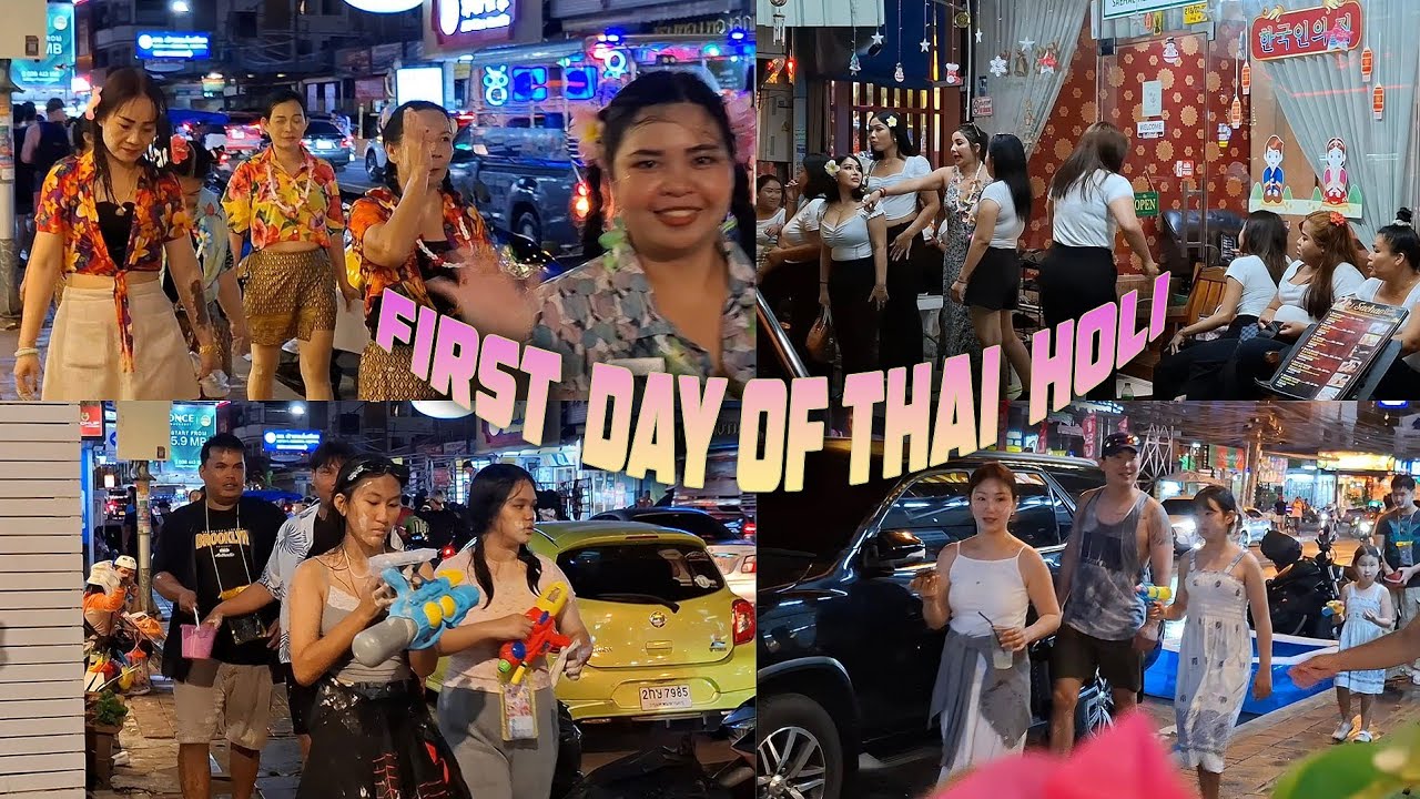 First Day of Thai Holi |#travel #pattayacity #pattayamarket # ...