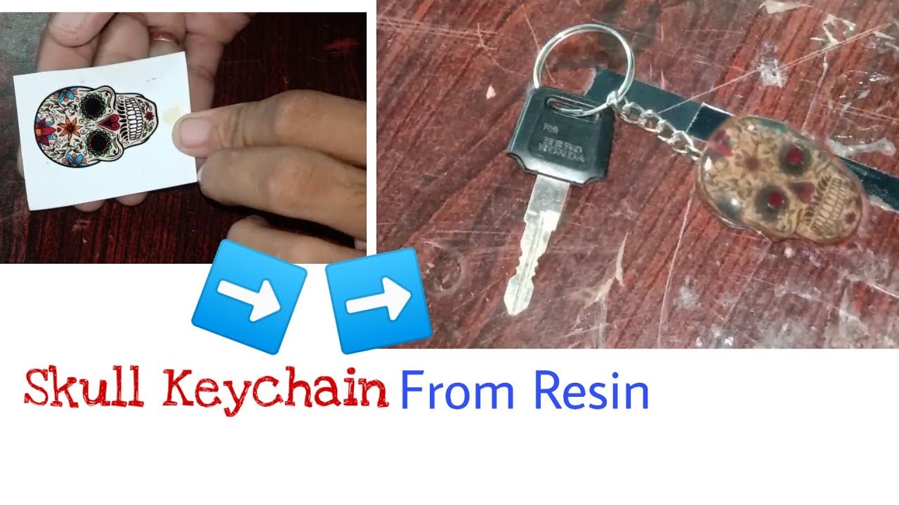 Skull Keychain|how to make skull Keychain from Resin - YouTube
