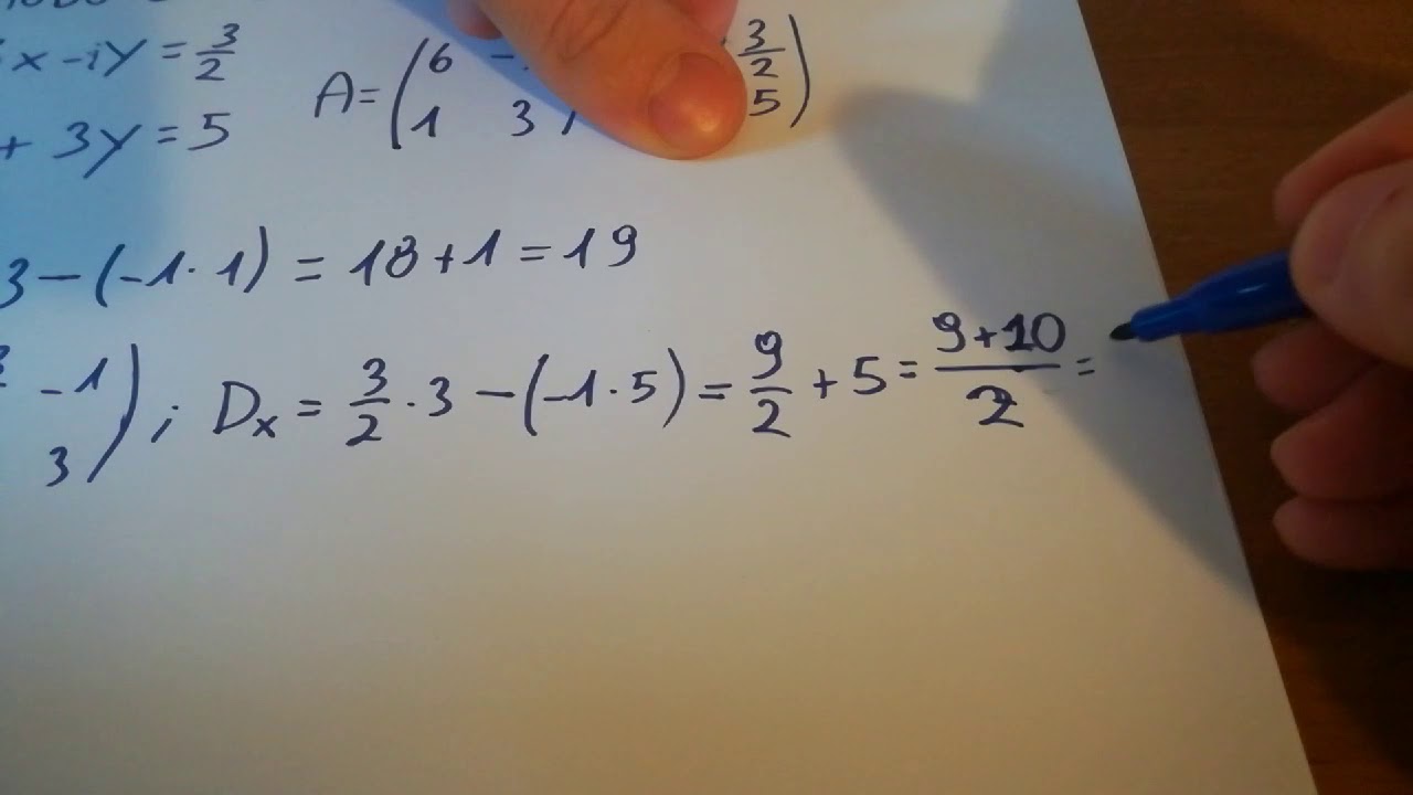 Esercizio 1 Sistemi Lineari : Metodo di Cramer [4/4] - YouTube