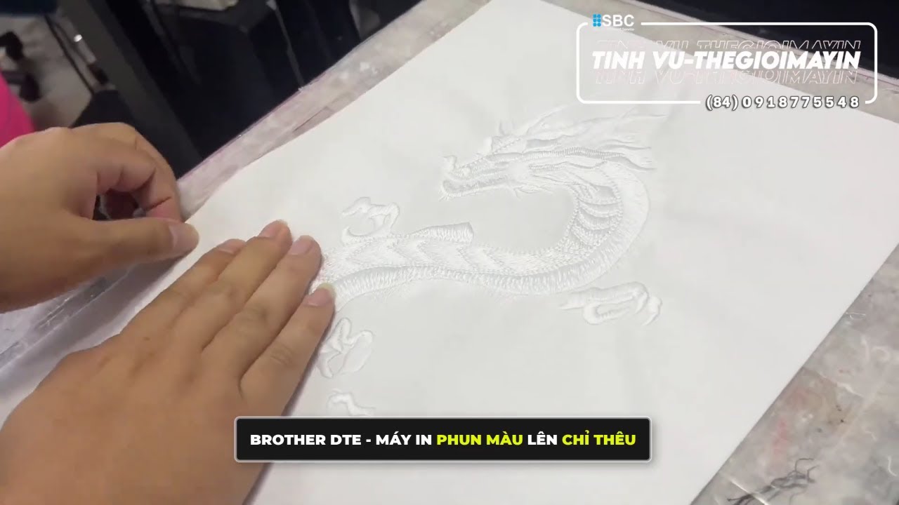 Máy in phun màu lên chỉ thêu công nghệ Brother DTE mới - YouTube