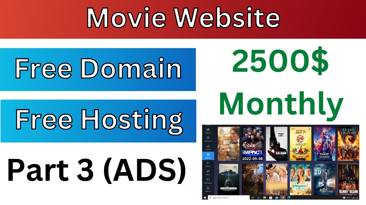 How To Make Your Own Movie Website | Earn 2500$ Monthly | Best Ads ...