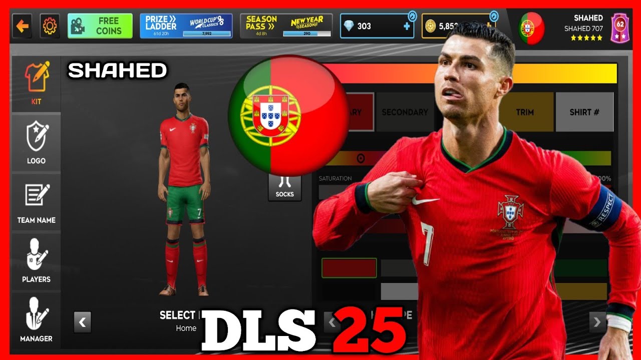 DLS 25 || How To Make Portugal New Kits & Logo In Dls 25 || Portugal Jersey In Dls 25 || - YouTube