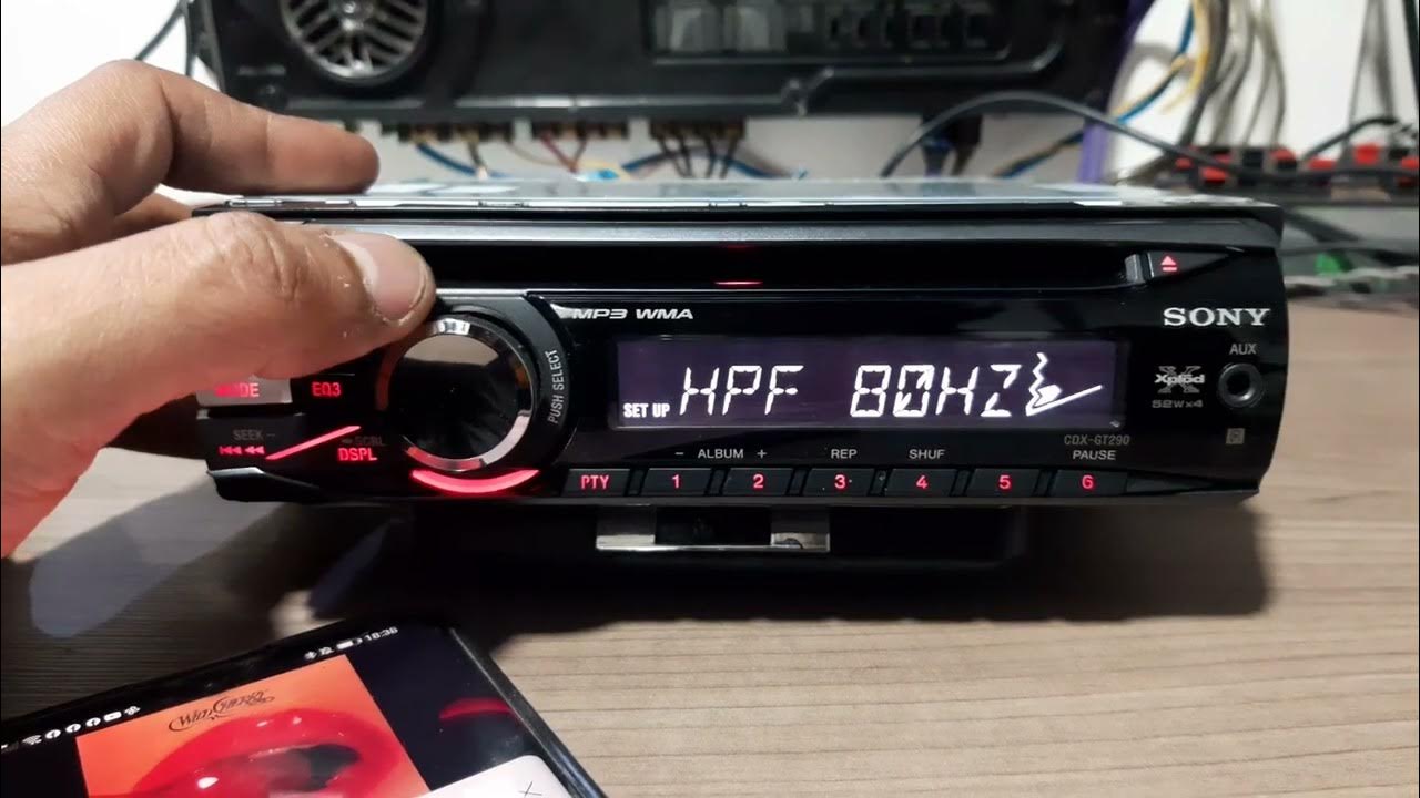 Sony CDX-GT290 BT AUDIO EQ LOUD AUX +db - YouTube