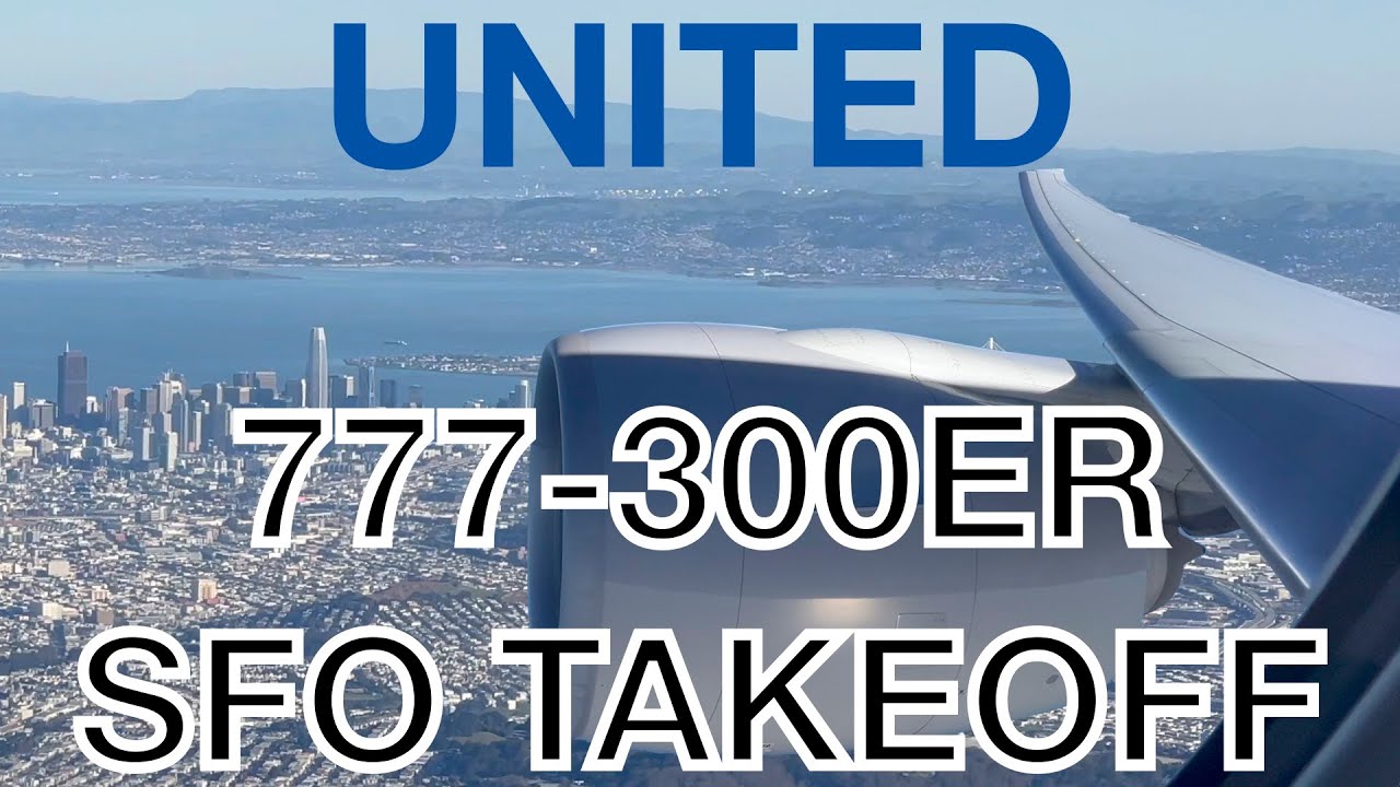 United Airlines UA1175 777-300ER (N2747U) Takeoff from SFO Runway 28L ...