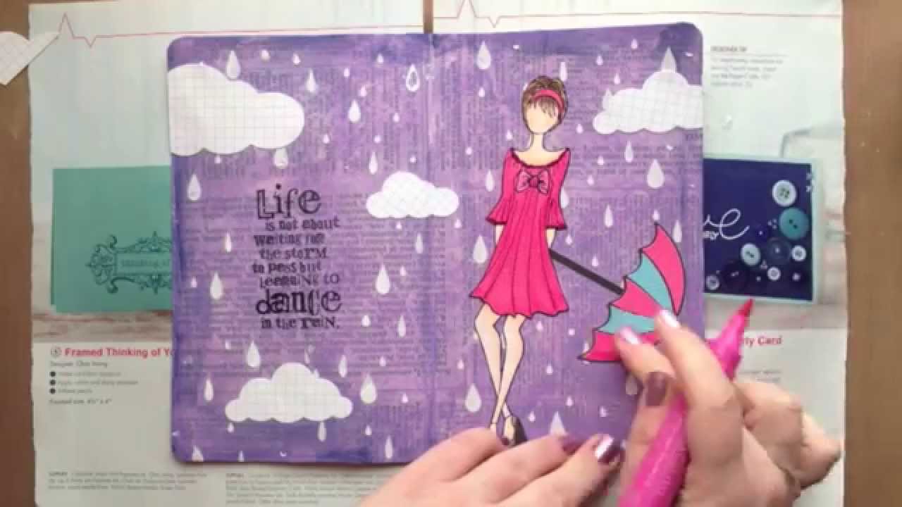Art Journal Page - Dance In The Rain - YouTube