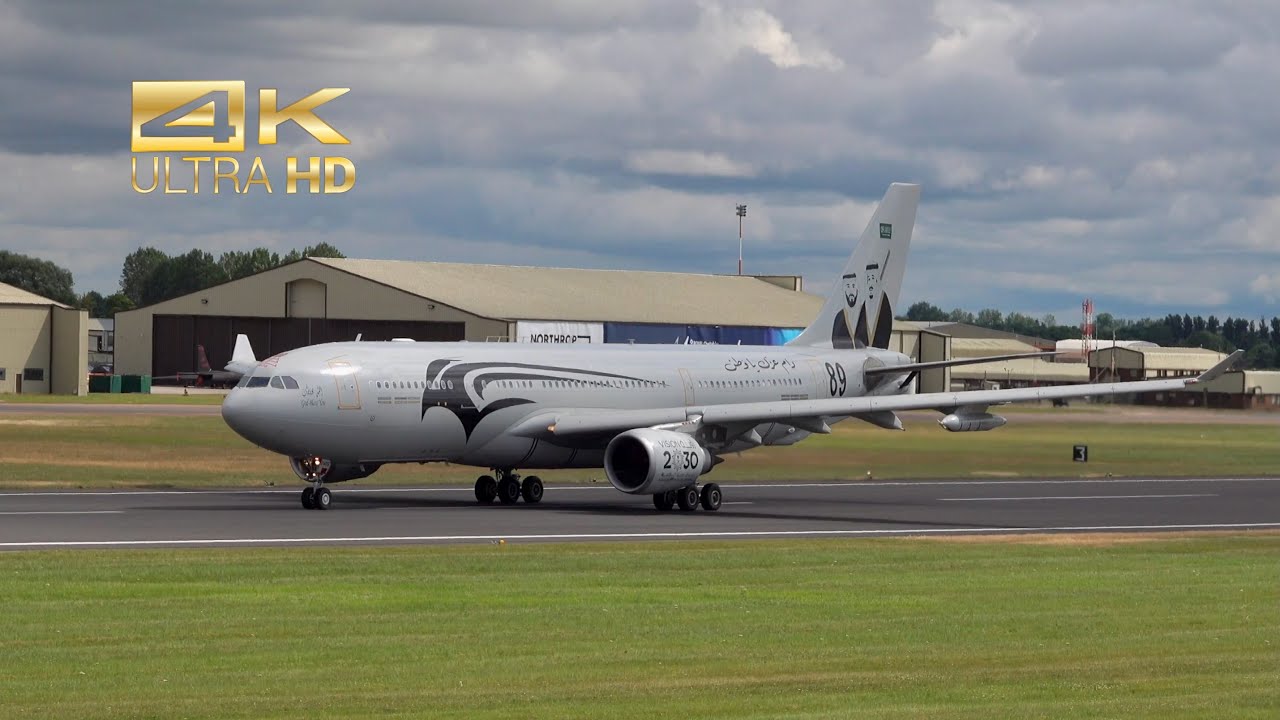 (4K) Airbus A330-203MRTT from the Royal Saudi Air Force 2405 departure ...