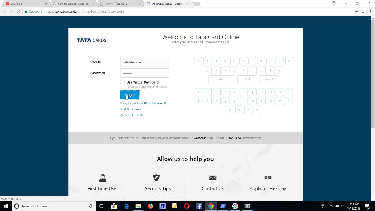 Tata credit card login and statement download - YouTube