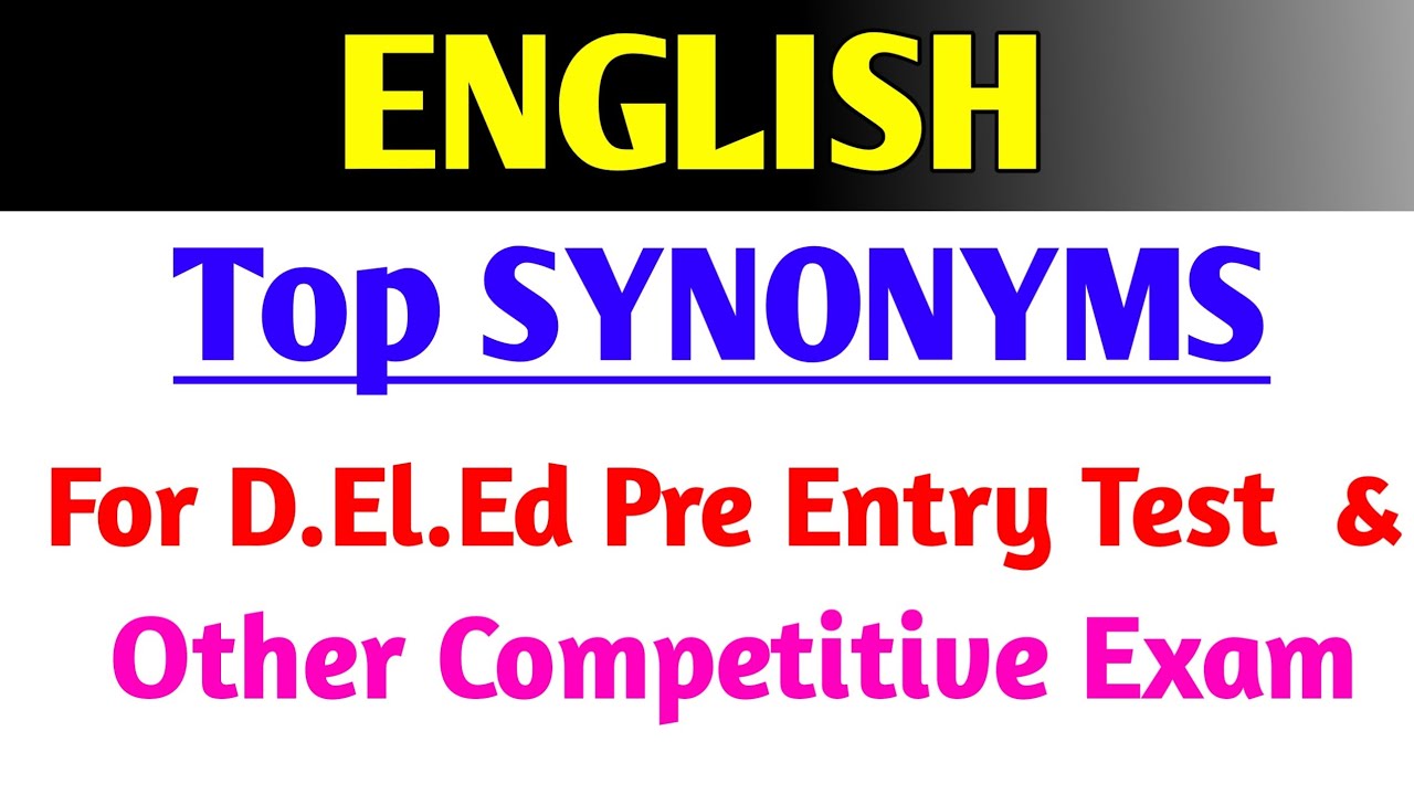 scertdeled english synonyms most Important Synonyms For DElEd PET scertdeled-english-synonyms-most-important-synonyms-for-deled-pet
