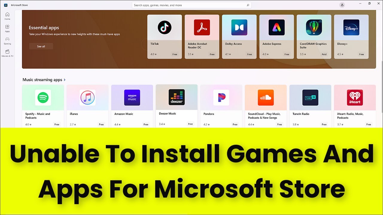Unable To Install Games And Apps From Microsoft Store Windows 11 - 2023 ...