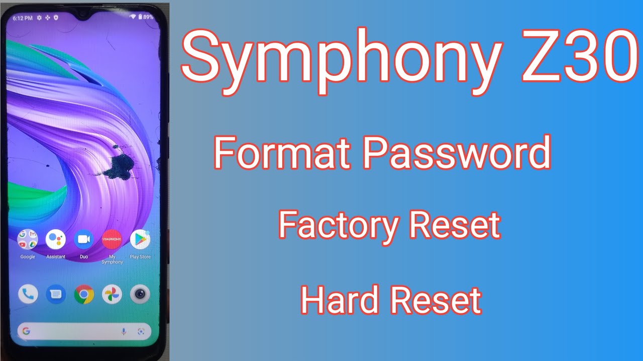 Symphony Z30 hard reset - YouTube