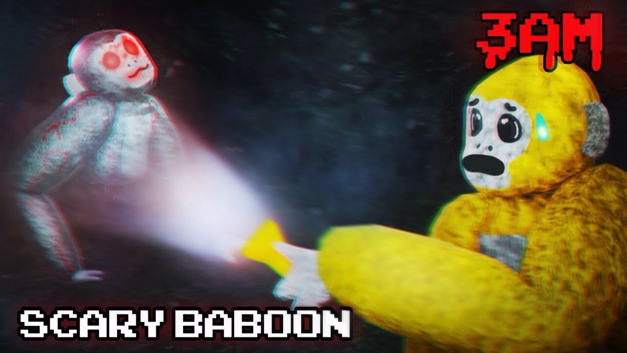 WE SAW A GHOST IN SCARY BABOON!! (3AM) - YouTube