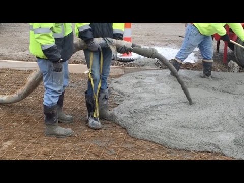 Concrete Pump Trailer in Action by EZG Hog Pump - YouTube
