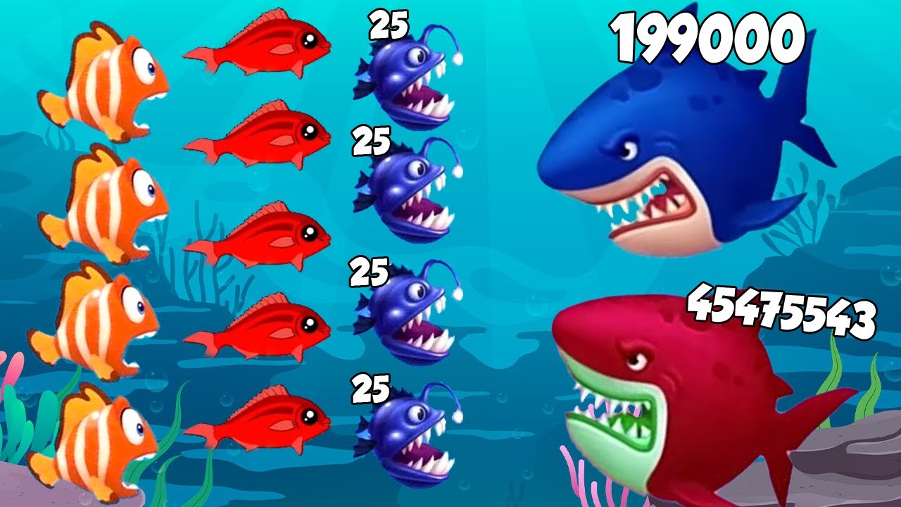 Fish Royale - Hungry Sharks- All Levels Save The Fish Video Gameplay ...