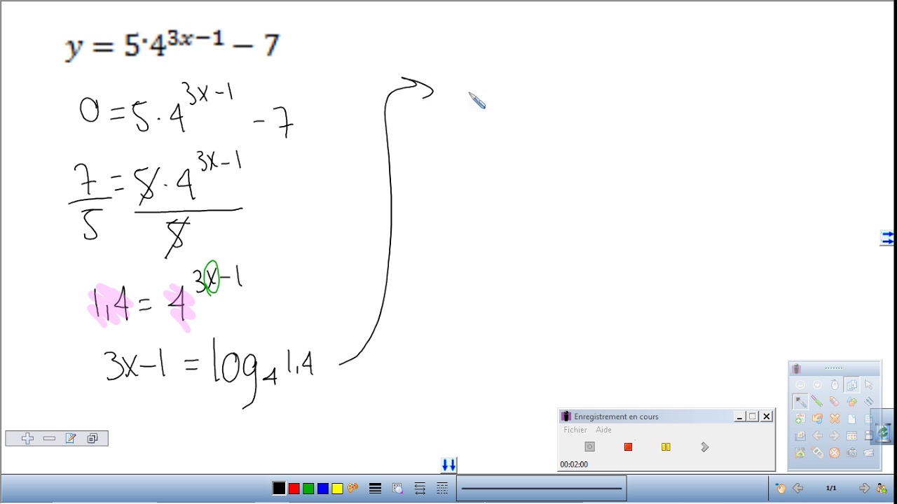 trouver le zéro d'une fonction exponentielle cas complexe - YouTube