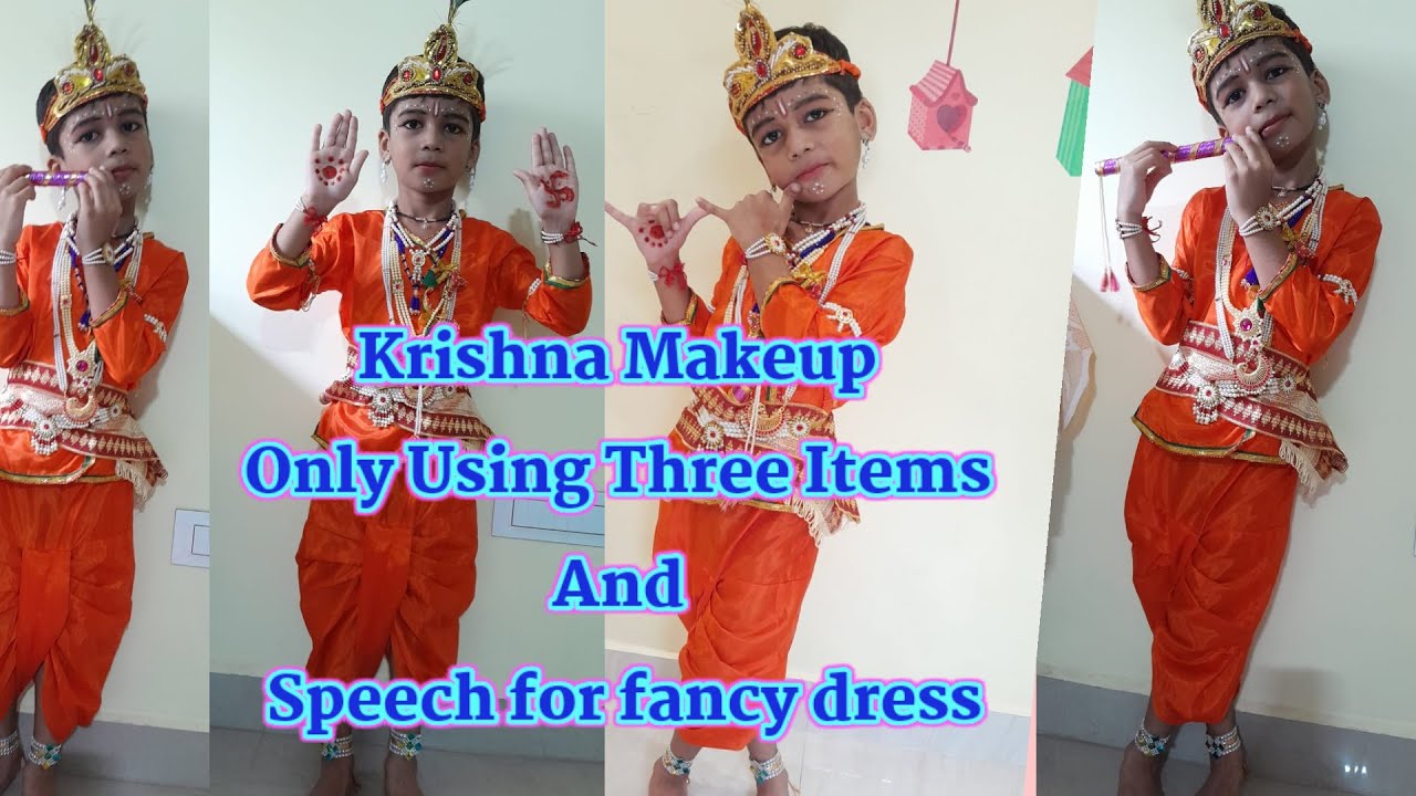 Krishna full getup tutorials| Kids Krishna makeup #krishna - YouTube
