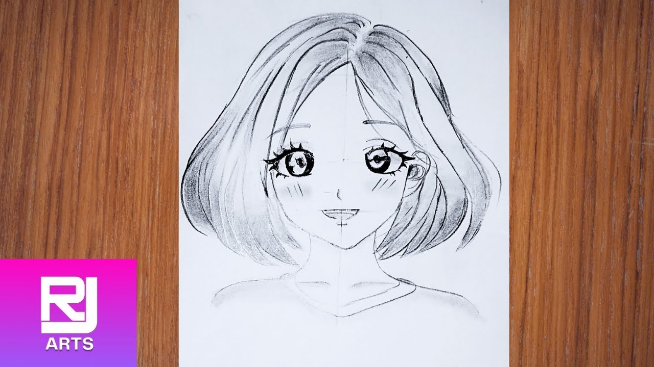 How to draw an animated girl || drawing of short hairs animated girl ...