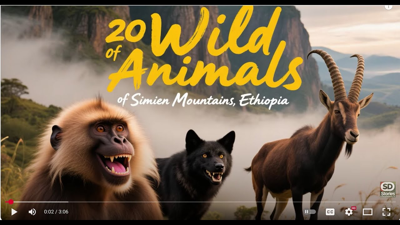 20 Animals of Simien Mountains | Beast challenge Stories - YouTube