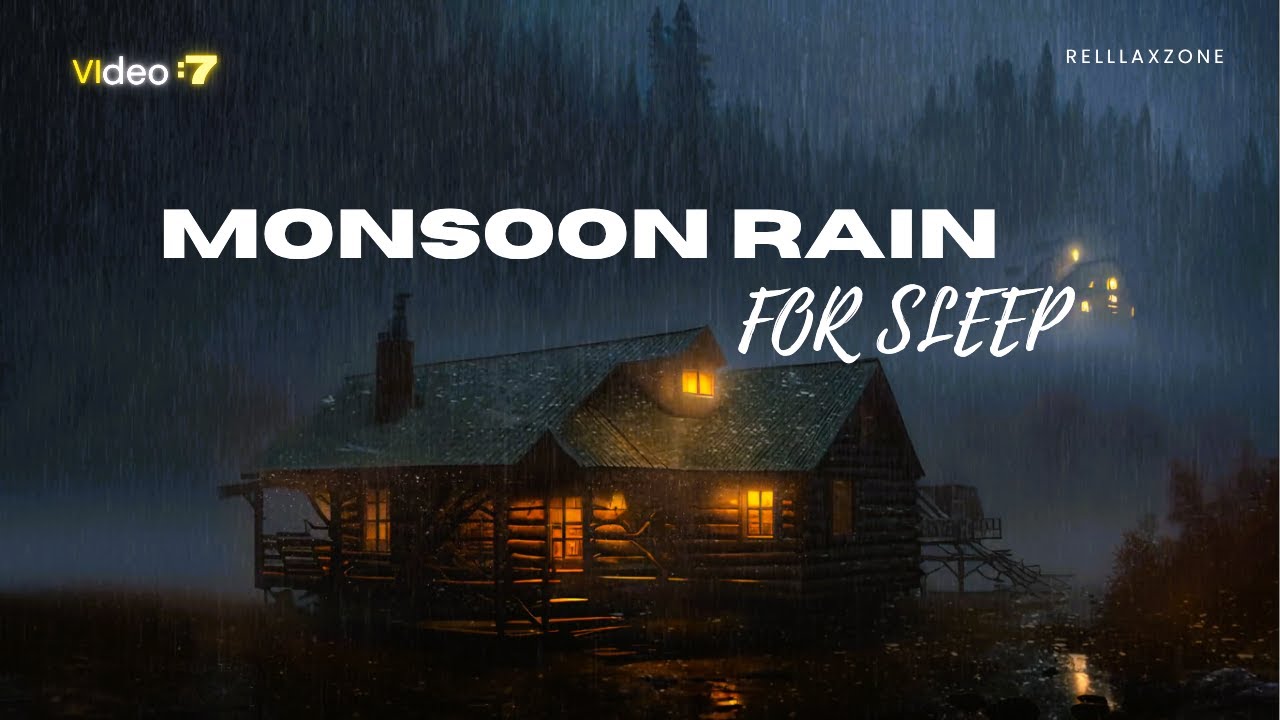 Monsoon Night Rain Sounds 🌧️ | Relaxing Thunderstorm for Deep Sleep ...