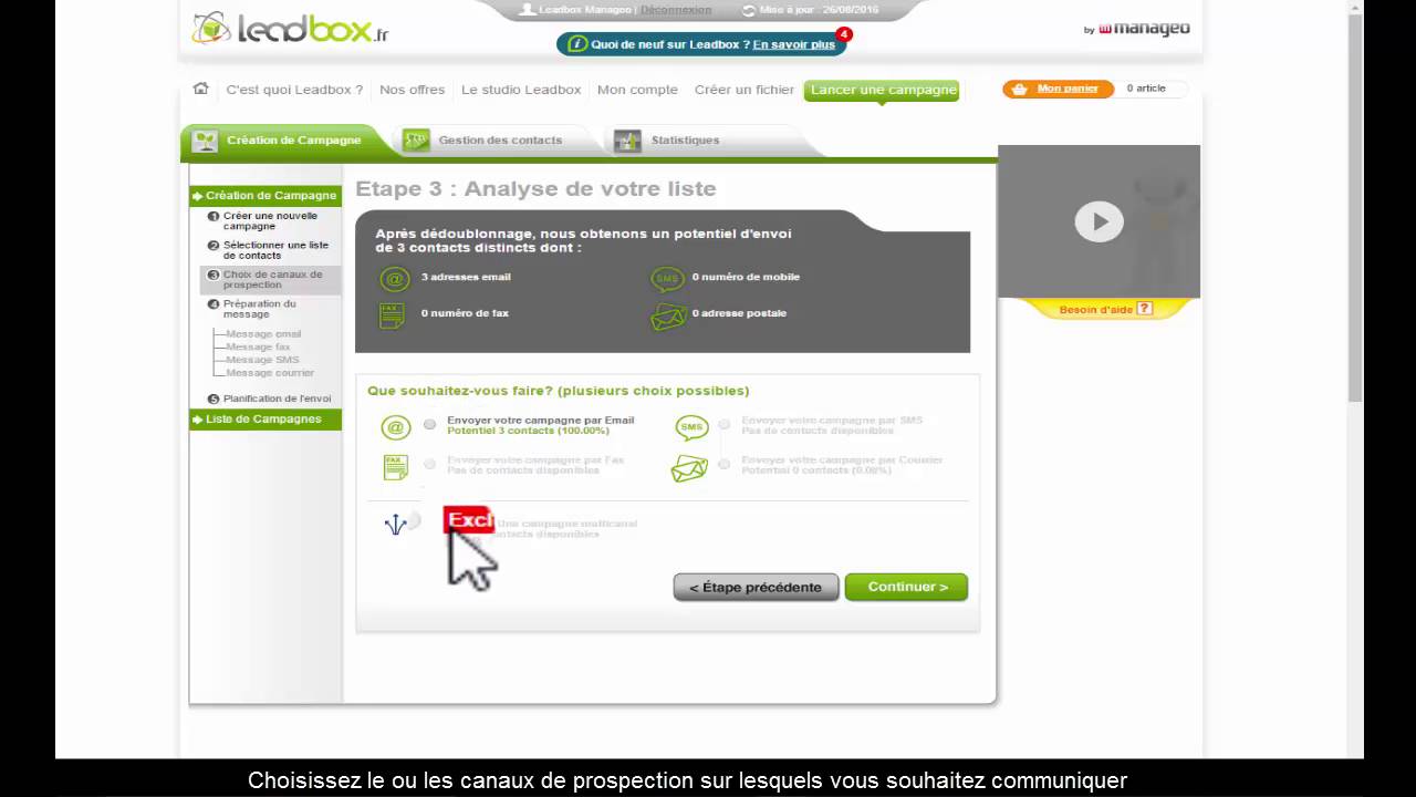Comment créer une campagne email (sans maquette) avec Leadbox ? - YouTube