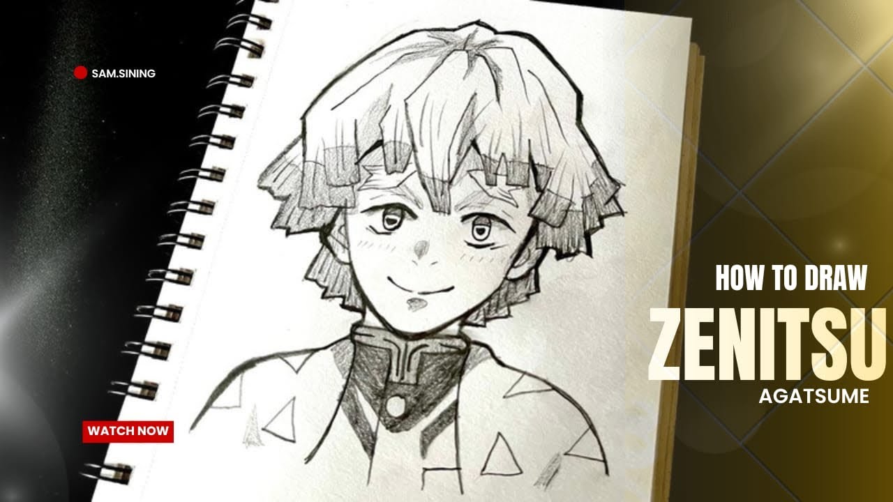 How to draw Zenitsu Agatsuma || Drawing Zenitsu Agatsuma || Easy step ...