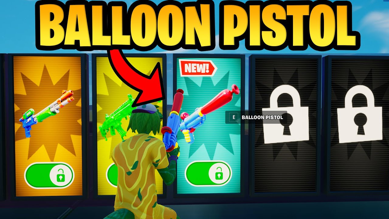 How To get NEW Balloon Pistol in 1vs1 with every gun Fortnite - YouTube