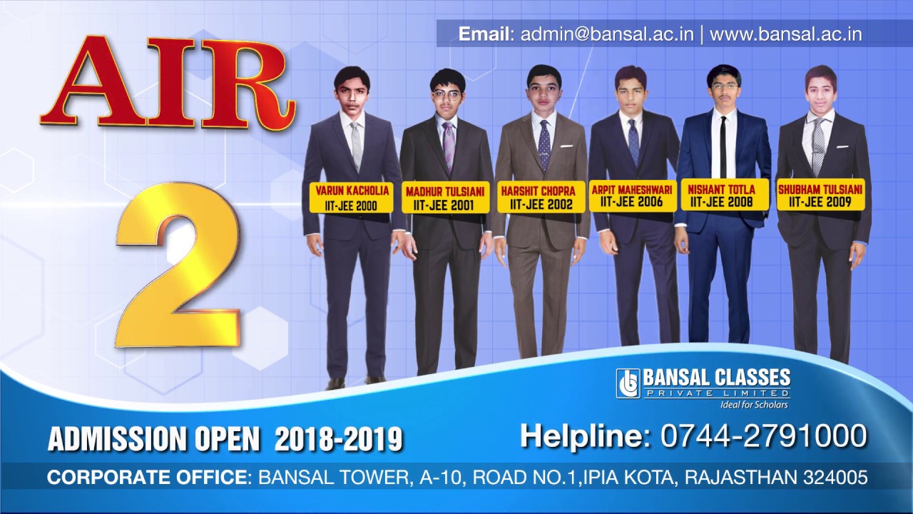 Promotional Video for Bansal Classes, Kota - YouTube