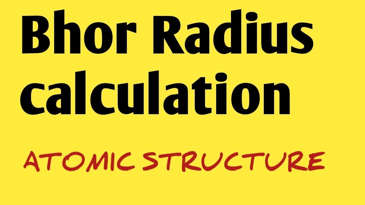 Bohr radius calculation|| bhor model || #chemistry - YouTube