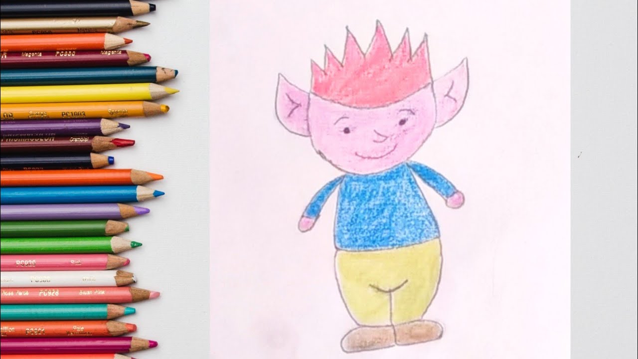 how to draw a troll / easy drawing step by step for kids - YouTube