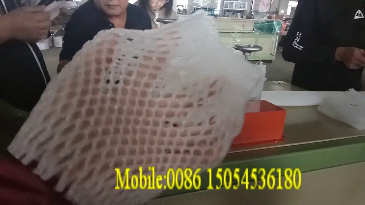 PE foam net machine produce the net packing the fruit and vegetables ...