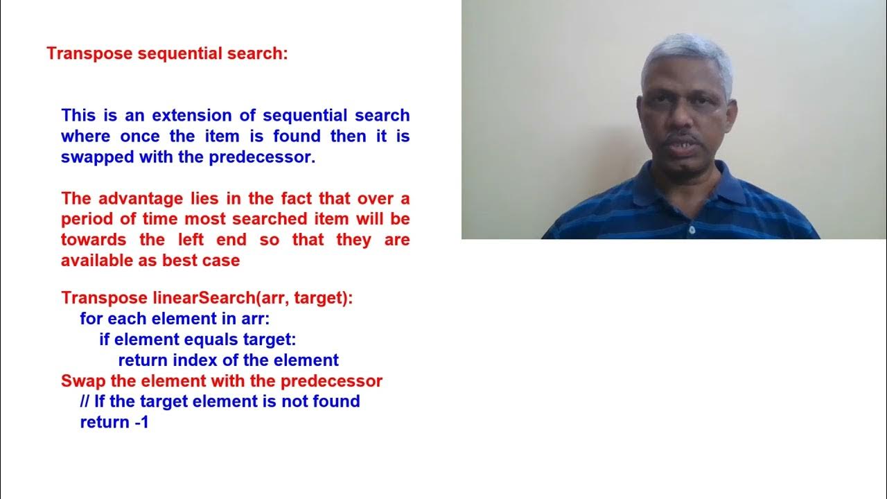 Linear and Transpose sequential search - YouTube