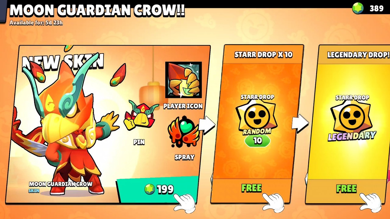 Moon Guardian Crow New Skin Gameplay | Brawl Stars - YouTube