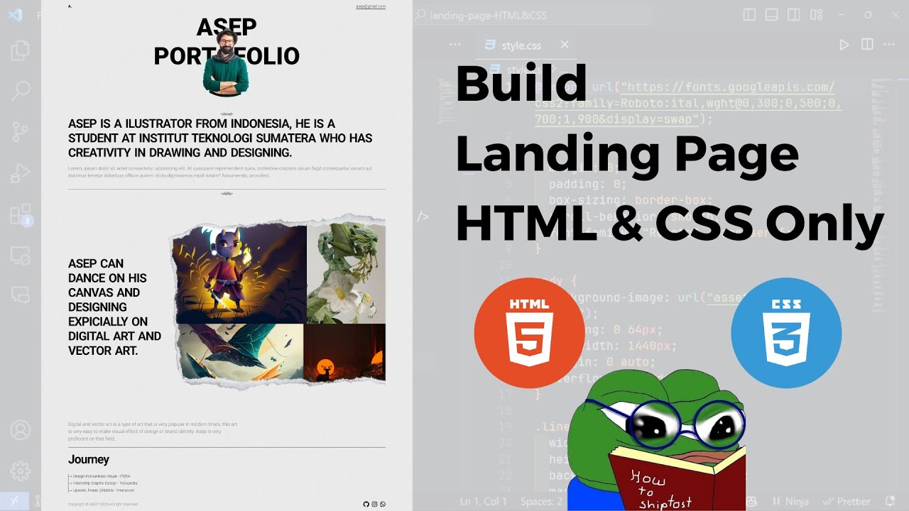 LANDING PAGE HTML&CSS. TUTORIAL RAMAH PEMULA😁 dijamin ori kang - YouTube
