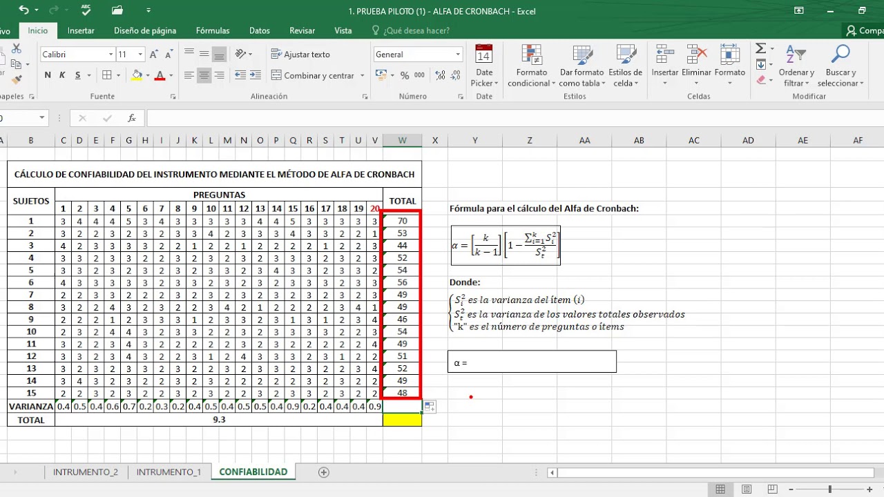 COMO HALLAR EL ALFA DE CRONBACH EN EXCEL YouTube COMO HALLAR EL ALFA DE CRONBACH EN EXCEL YouTube