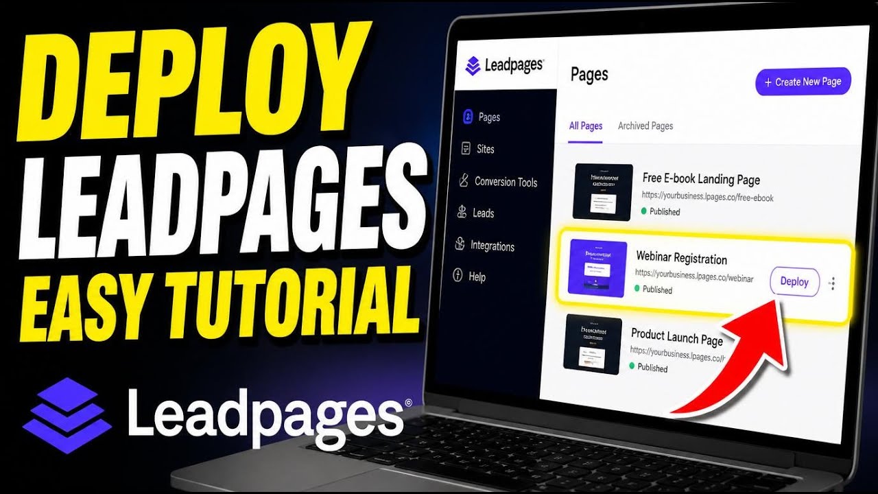 How to deploy Leadpages - Easy Tutorial - YouTube
