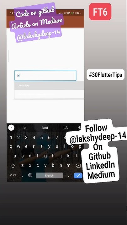 FT6 Search suggestions and Selection In Flutter | #flutter #30flutterTips #lakshydeepVikram ...
