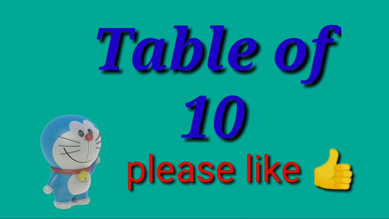 Table of 10 | 10 Ka Table in English | Multiplication Table for Kids ...