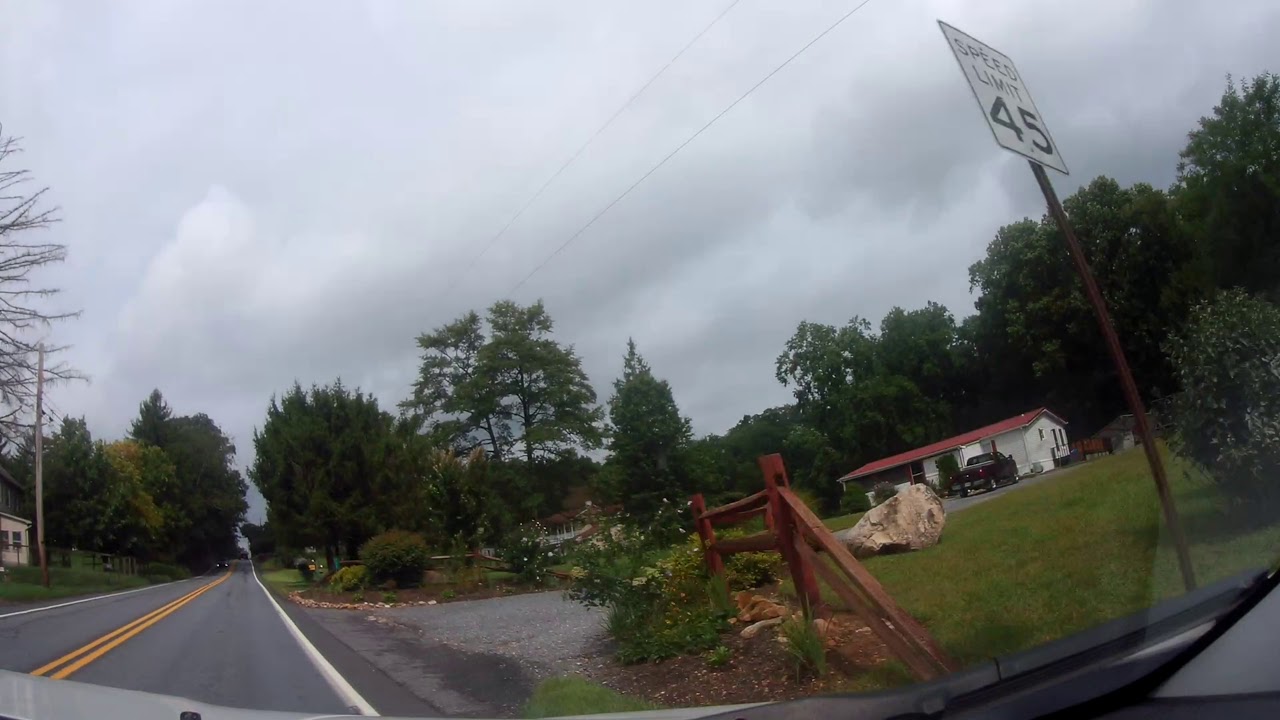 PA Route 997 north from U.S. 30 to I-81 mountains and powerlines ...