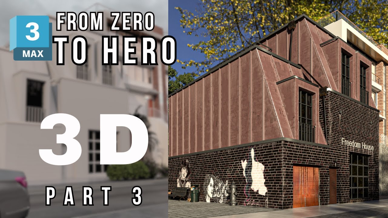3ds MAX Exterior Modeling Training- Max tutorial(PART3) - YouTube