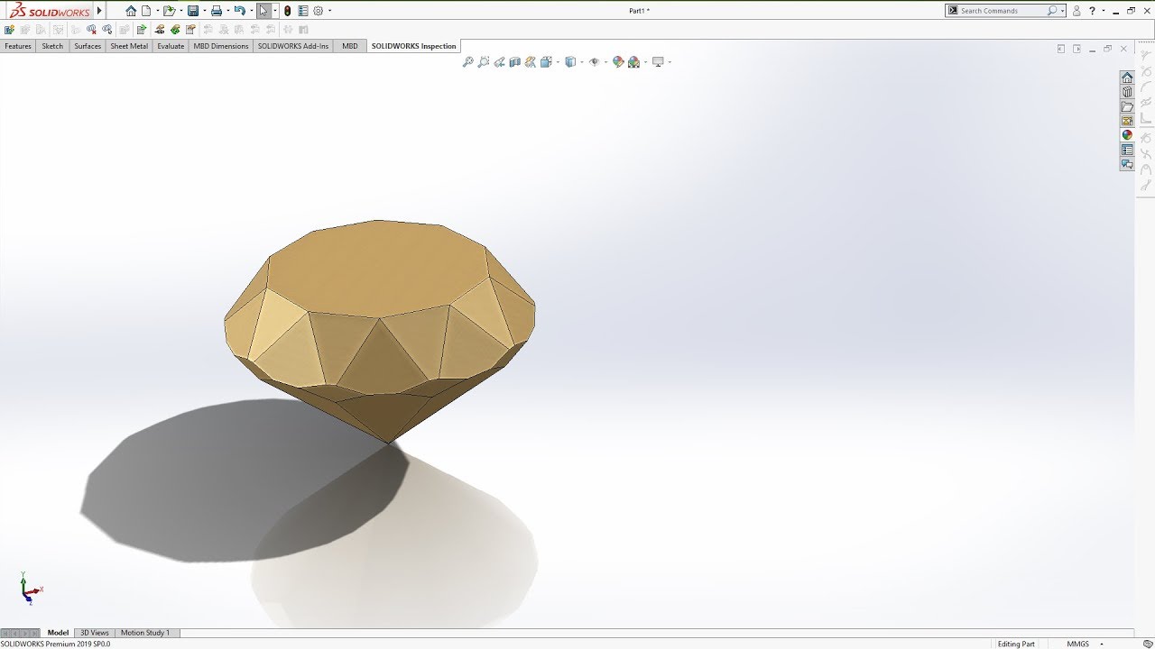 Solidworks Tutorial_Modeling Diamond Shape (Beginner) - YouTube