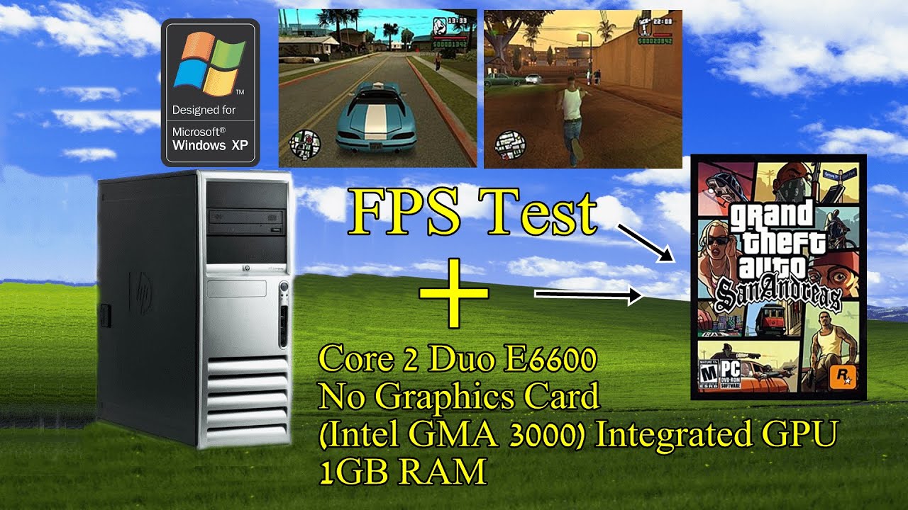 GTA San Andreas on HP Compaq DC7700 on Windows XP - YouTube