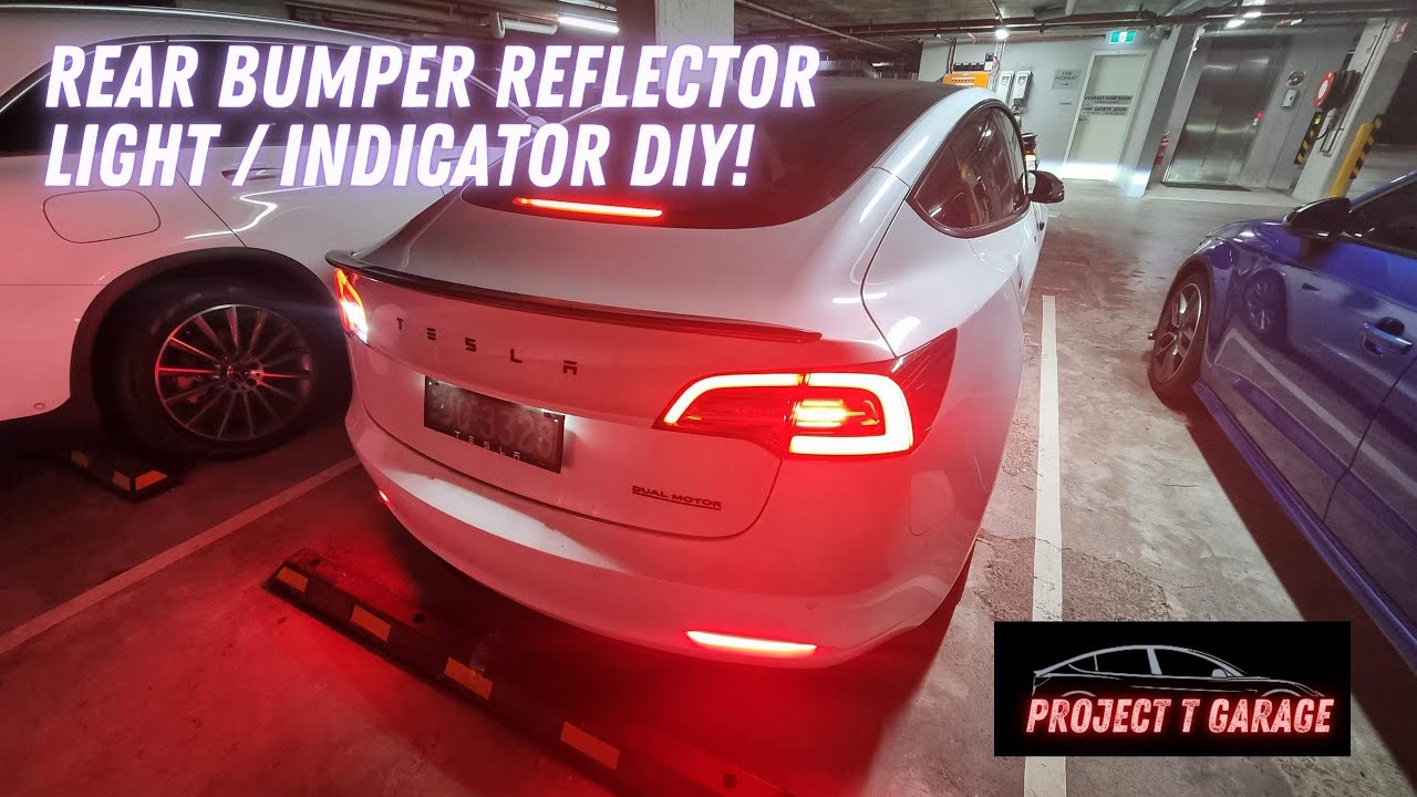 Tesla Model 3 Rear Bumper Reflector and indicator DIY - YouTube