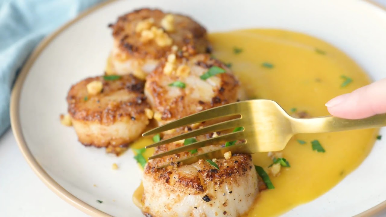 Walnut Crusted Scallops with Butternut Squash Puree | The Defined Dish ...